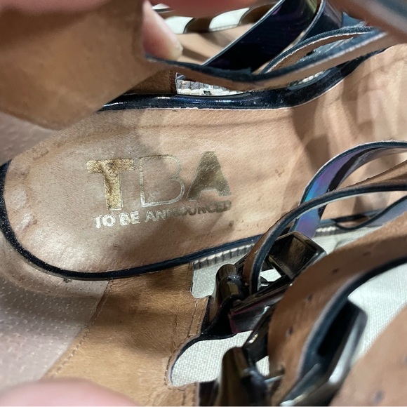 tba | Shoes | Tba To Be Announced Black Tornasol Strappy Back Zip Heel ...